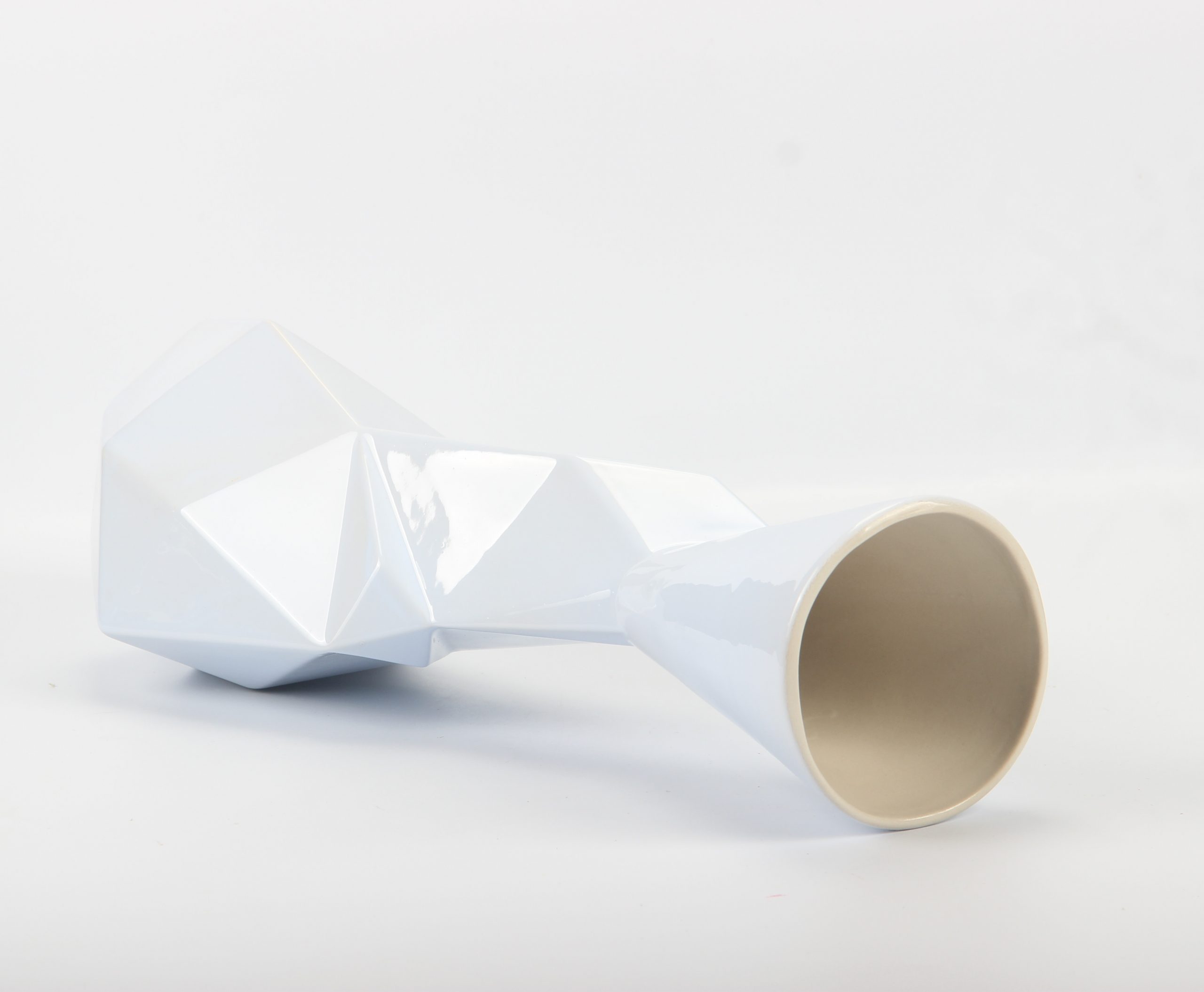 Abstract Irregular Diamond Cutting Surface Ceramic Vase - YINHE CERAMICS